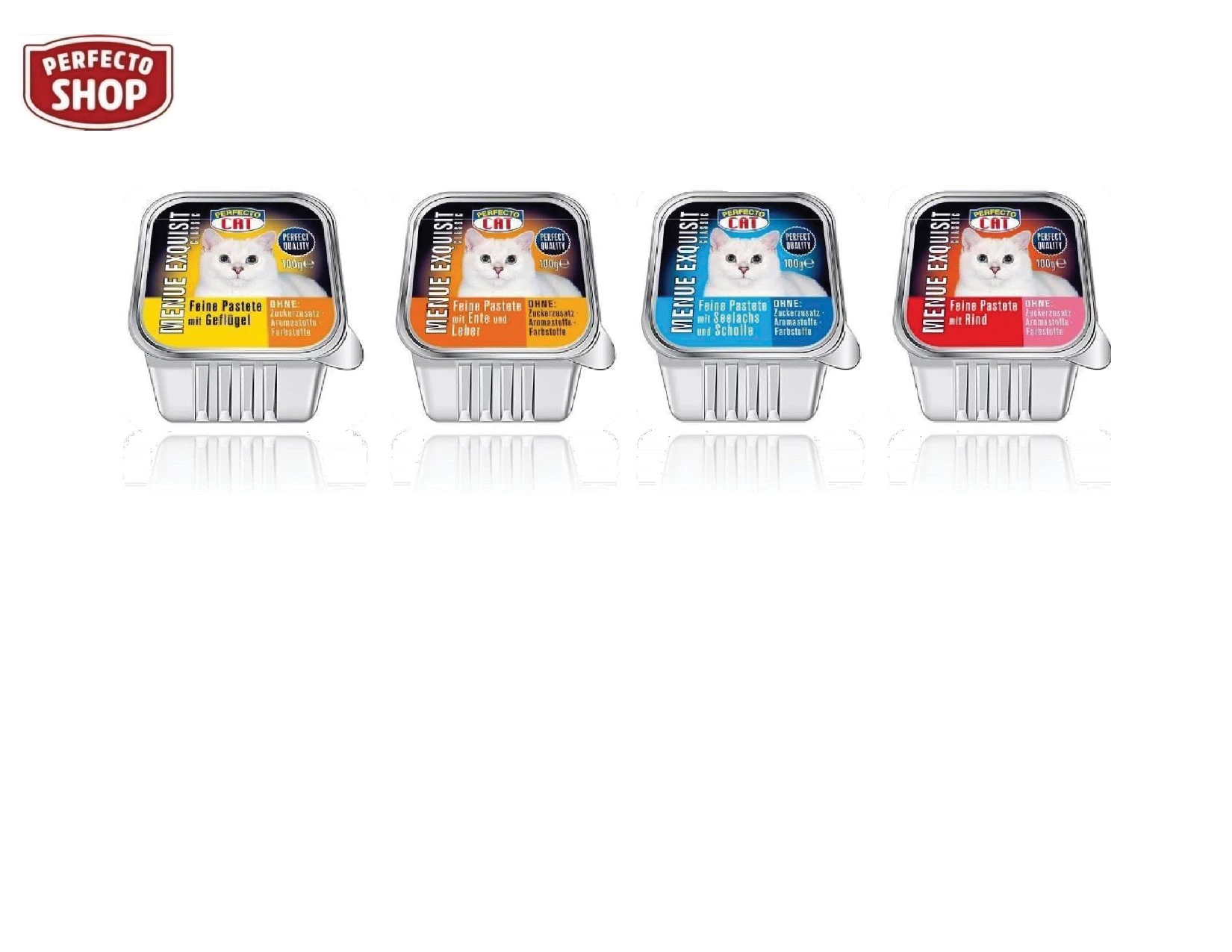 Perfecto Cat Fine Pate With Poultry Salmon Tuna Tomato Shell 100G